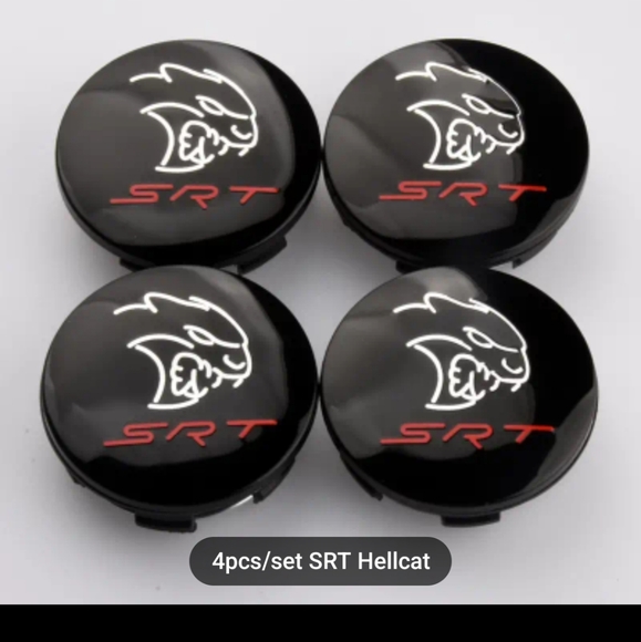 Other | Set 4 Dodge Hub Center Hell Cat Srt 63mm Wheel Caps Challenger ...